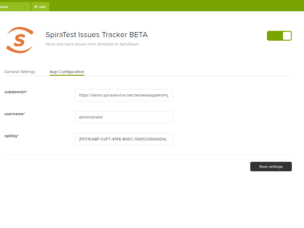 SpiraPlan App Integration with Zendesk Support
